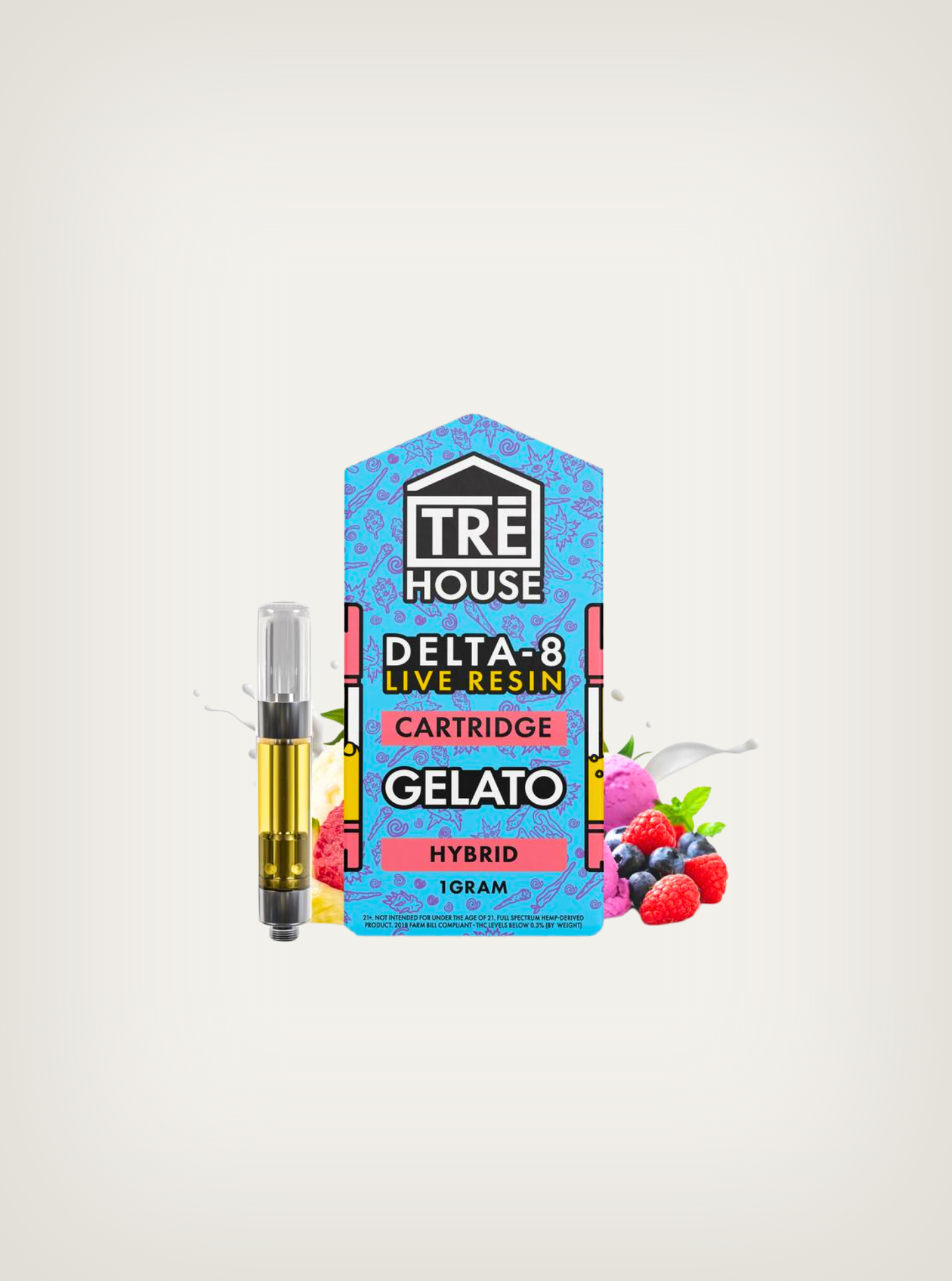 TRE House | Cartucho Wax Desechable Delta 8 Live Resin | Gelato | 1g ...